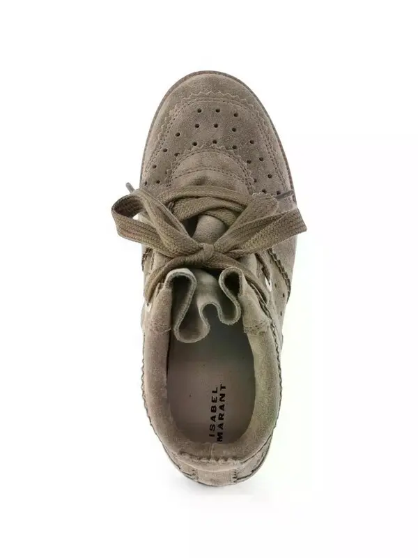 Isabel Marant Étoile Bobby Suede Calfskin Leather Wedge Sneakers - Brown