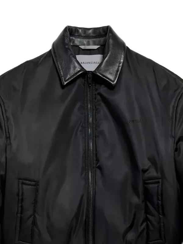 Balenciaga Cocoon Leather-collar Bomber Jacket