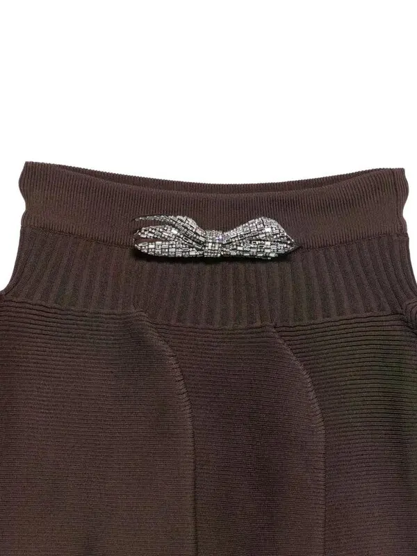 GENNY Bow-embellished Peplum Midi Skirt