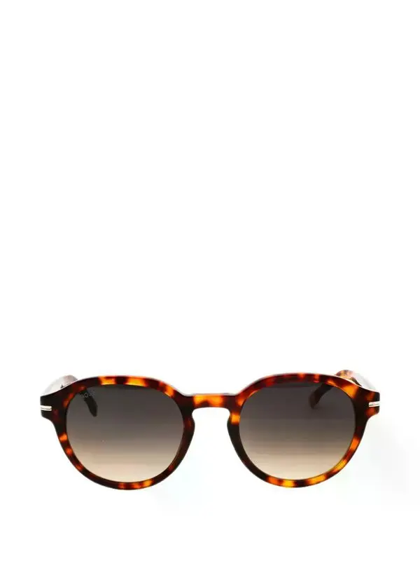 BOSS Tortoiseshell-effect Round-frame Sunglasses