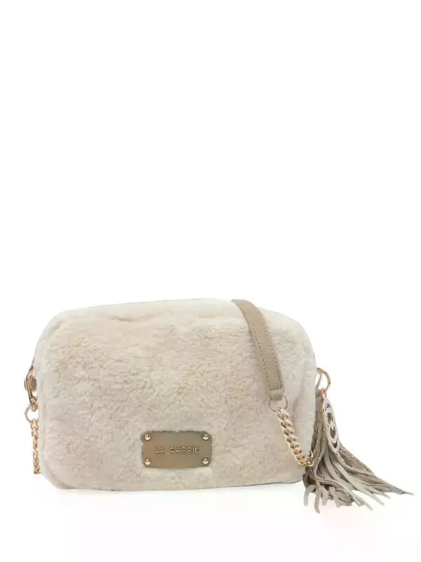 LA CARRIE Teddy Faux-fur Shoulder Bag - White
