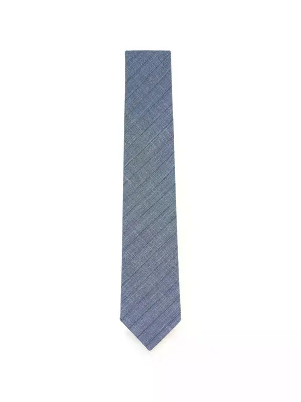 PAOLO ALBIZZATI Diagonal Stripe Textured Neck Tie - Blue