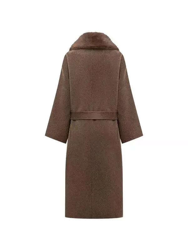 VALENTINI 1972 Faux Fur Trimmed Belted Coat
