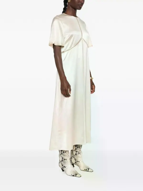 JOSEPH Faggoting-trimmed Satin Midi Dress
