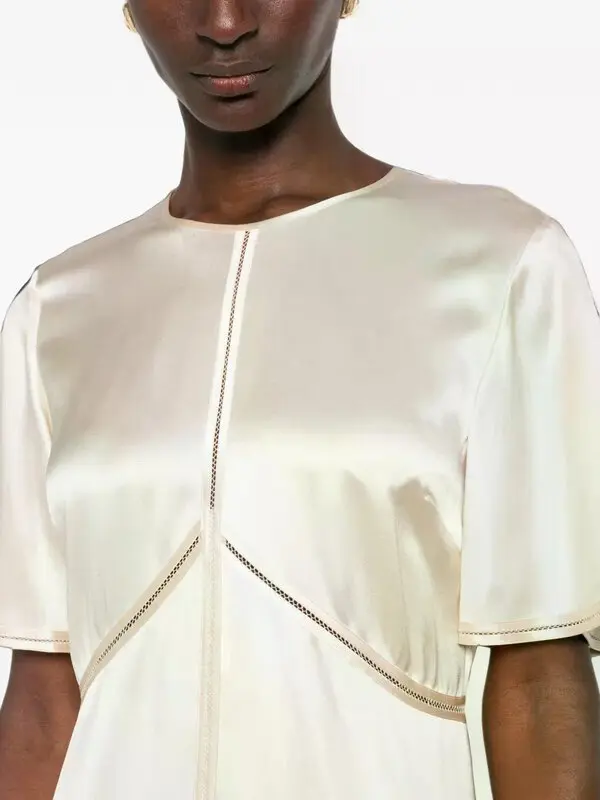 JOSEPH Faggoting-trimmed Satin Midi Dress
