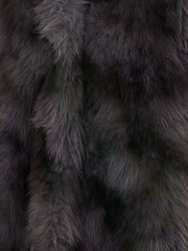 SWORD 6644 Shearling-texture Notch-lapel Coat