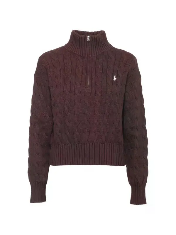 Polo Ralph Lauren Cable-knit Quarter-zip Sweater - Red