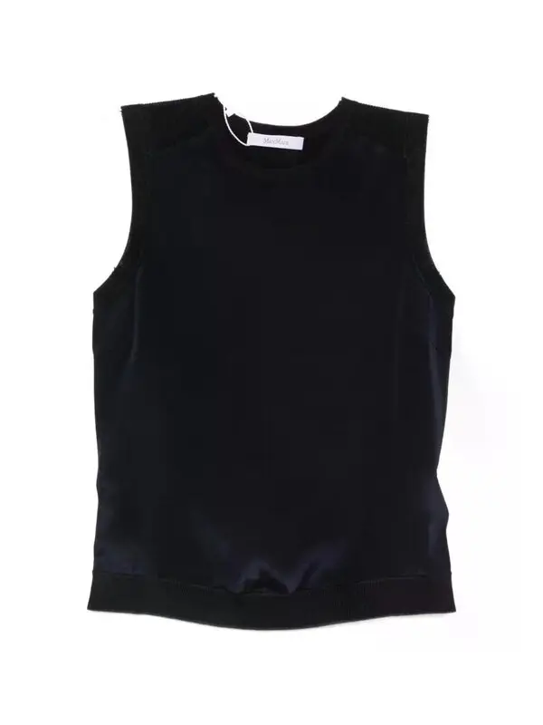 Max Mara Sleeveless Ribbed Trim Top - Blue