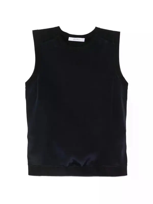 Max Mara Sleeveless Ribbed Trim Top - Blue