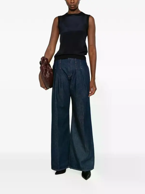 Max Mara Sleeveless Ribbed Trim Top