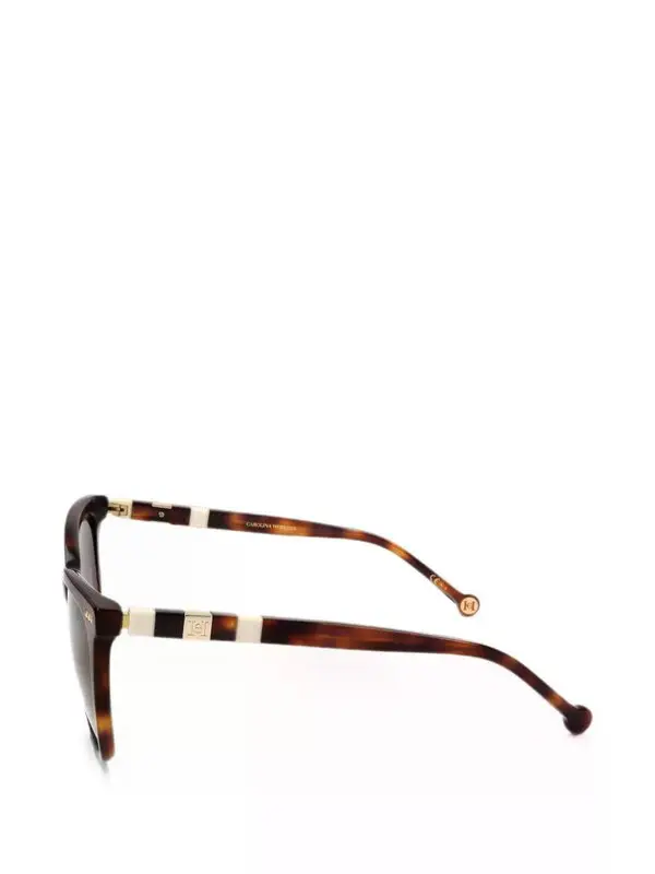 Carolina Herrera Cat Eye Sunglasses With Tortoiseshell Detail - Brown