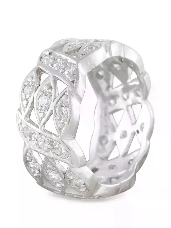 LB EXCLUSIVE 18k White Gold Diamond Openwork Ring - Silver