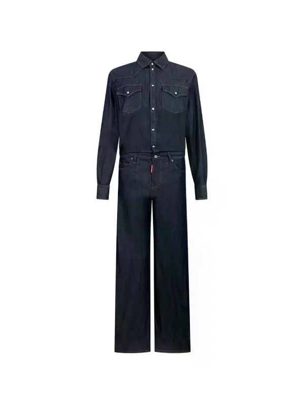 Dsquared2 Dark Shirting Rinse Jean Jumpsuit - Blue