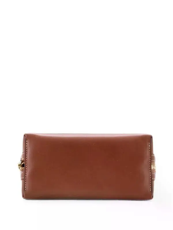 Celine Triomphe Zip Around Chain Clutch Crossbody Bag - Brown