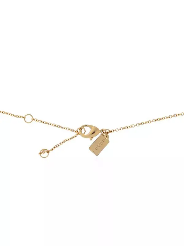 COACH Logo Plaque Pearl Pendant Necklace