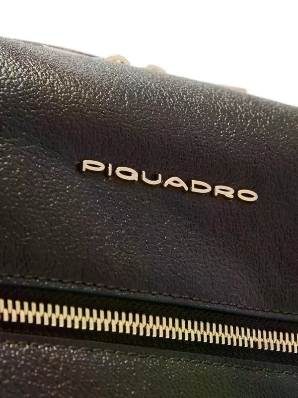 PIQUADRO Dark Pebbled Grain Logo Laptop Bag
