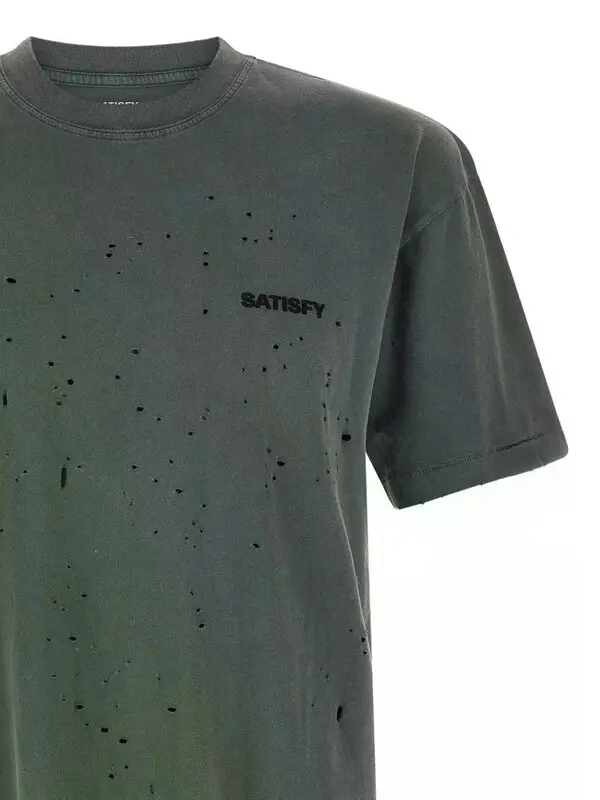 Satisfy Mothtech Logo-print T-shirt - Grey