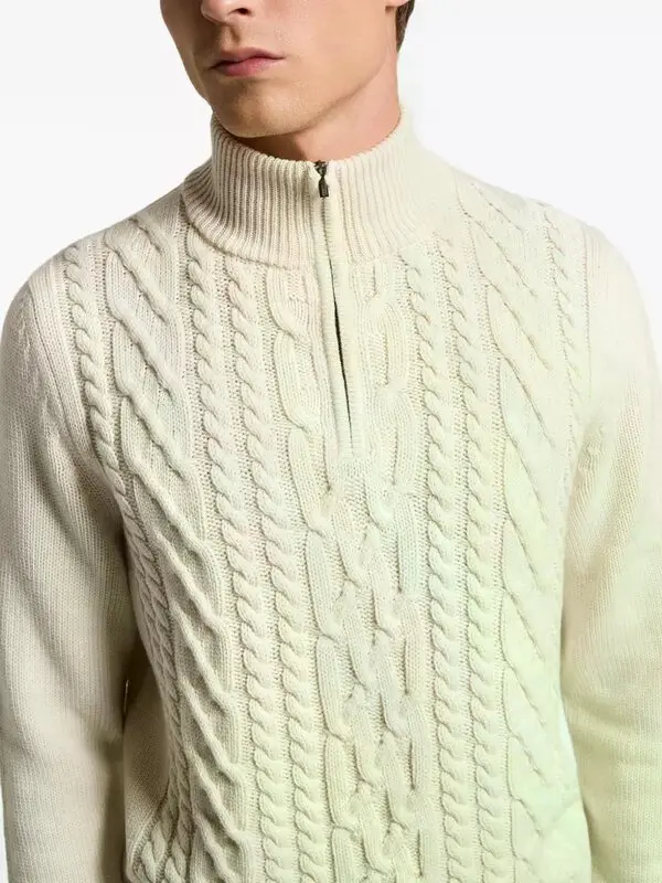 Peserico Cable-knit Quarter-zip Sweater