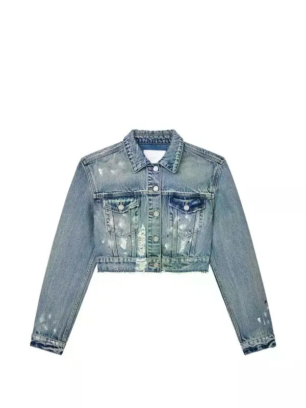 PURPLE BRAND Paint-splatter Denim Jacket