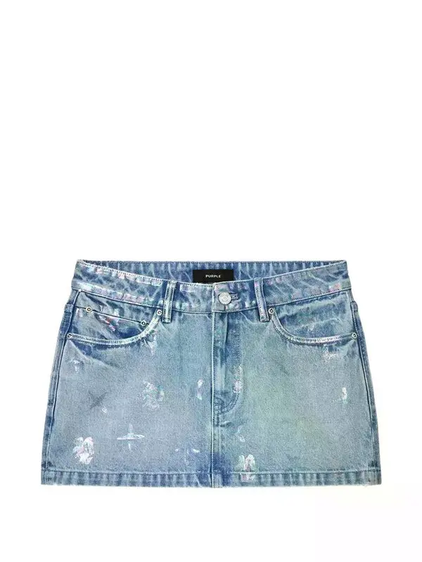 PURPLE BRAND Monogram Mini Skirt - Blue