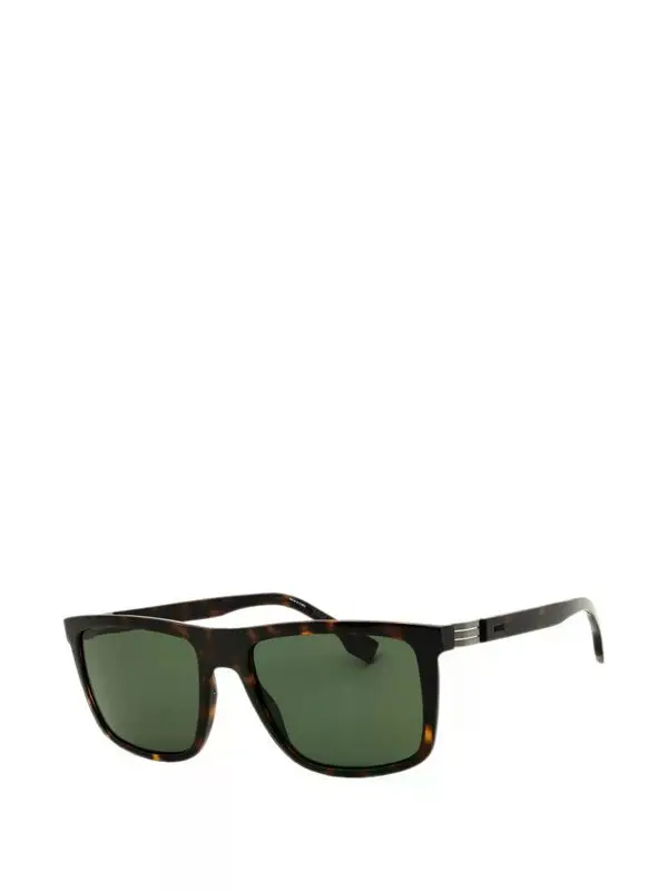 BOSS Tortoiseshell-effect Rectangular-frame Sunglasses