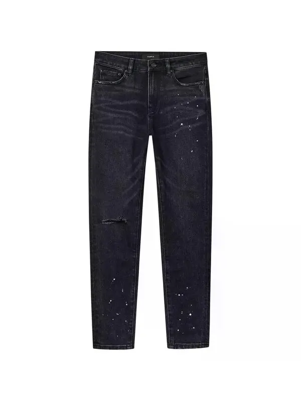 PURPLE BRAND Paint-splatter Skinny Jeans - Black