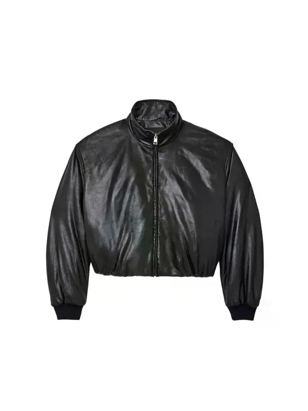 PURPLE BRAND Zip-up Leather Jacket - Black