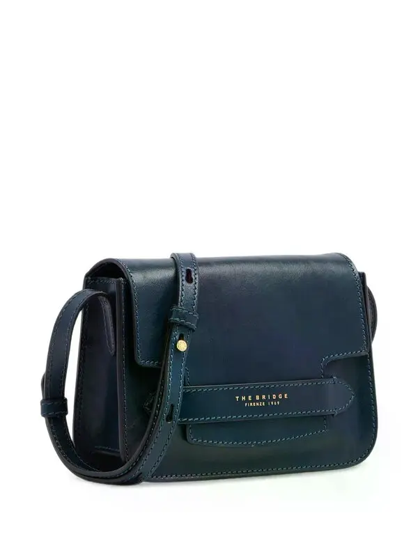 THE BRIDGE Logo-print Leather Cross Body Bag - Blue