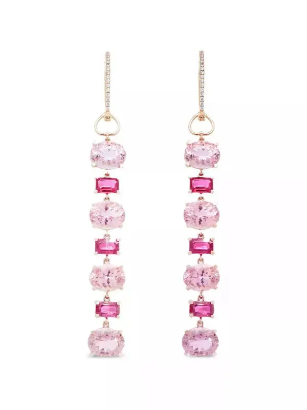 LISA NIK Tourmaline And Ruby Drop Earrings - Pink