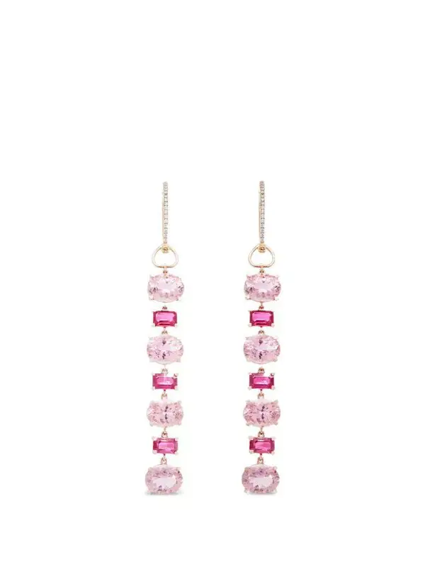 LISA NIK Tourmaline And Ruby Drop Earrings - Pink