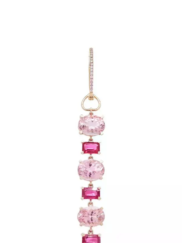 LISA NIK Tourmaline And Ruby Drop Earrings