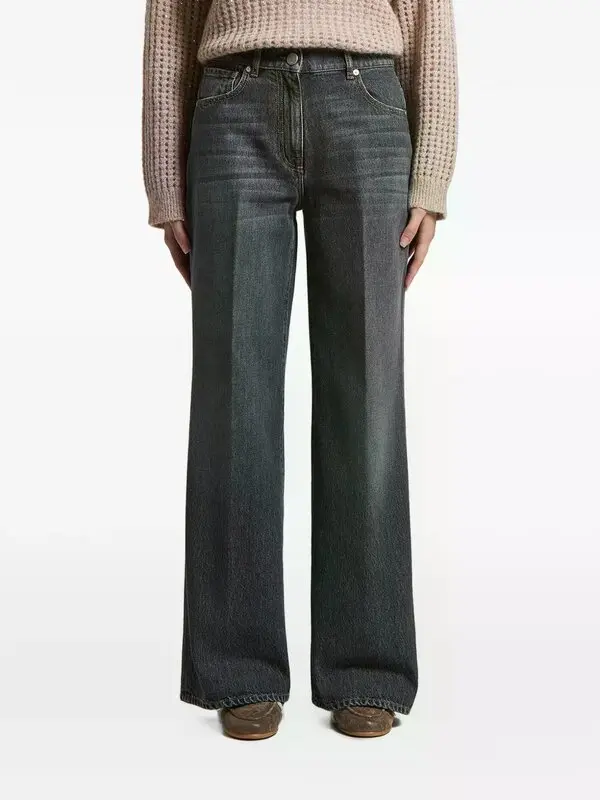 Peserico Pressed-crease Wide-leg Jeans