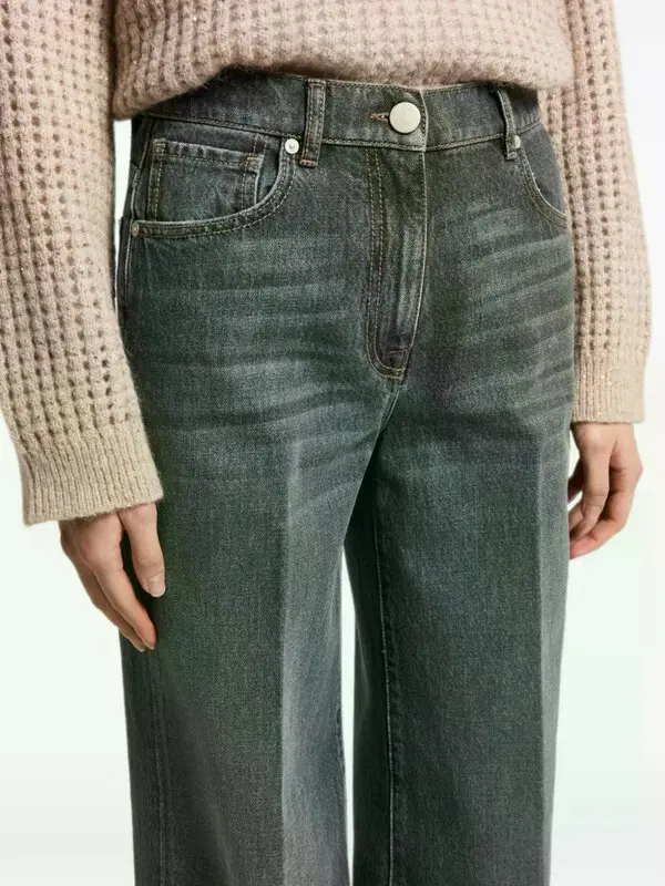 Peserico Pressed-crease Wide-leg Jeans