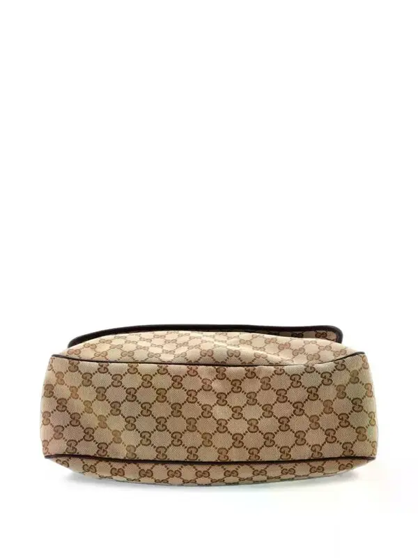 Gucci Web Strap Flap Messenger Gg Canvas Medium Crossbody Bag