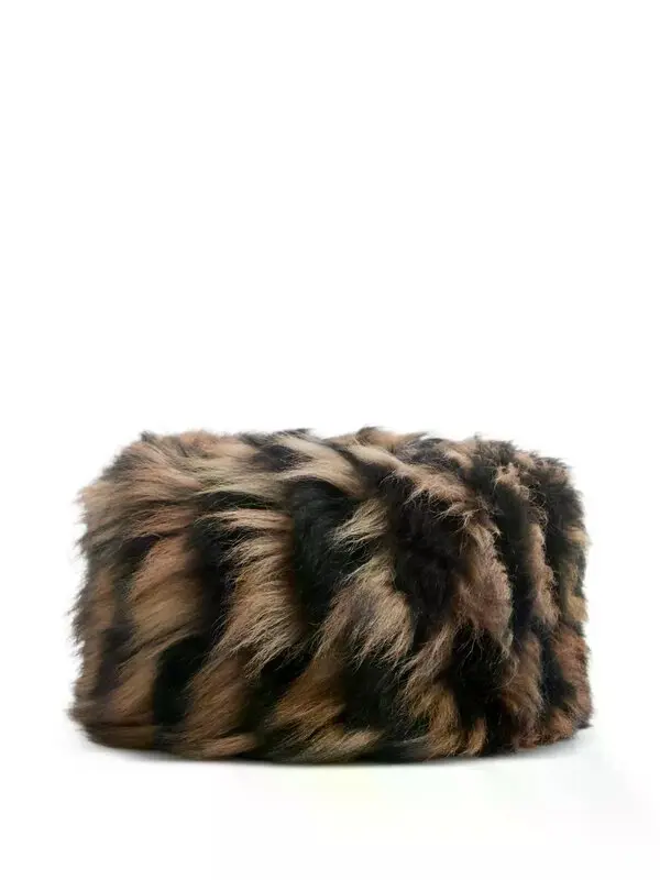 Valentino Garavani Lamb Fur Hat With Metal Vlogo Detail