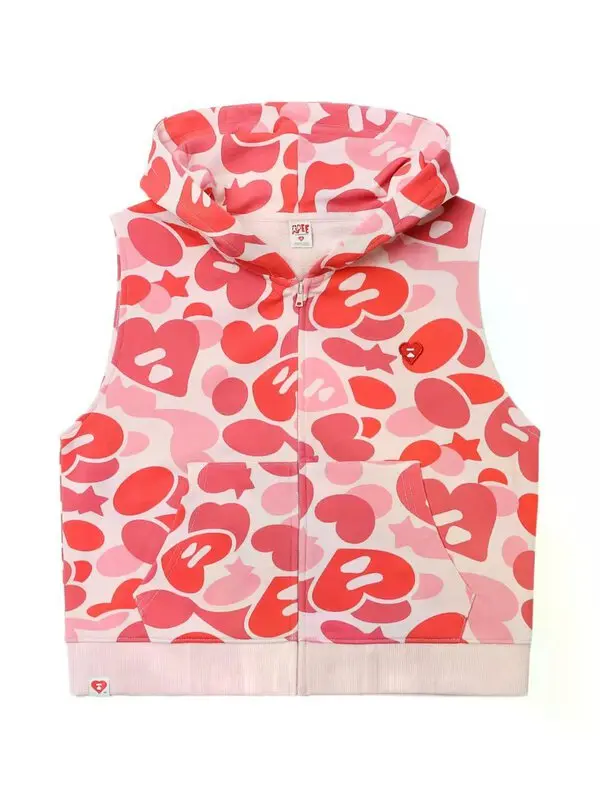 AAPE BY *A BATHING APE Heart Camouflage Gilet - Pink