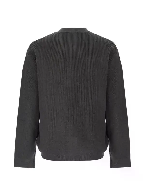 Emporio Armani Ribbed Cardigan With Embroidered Logo