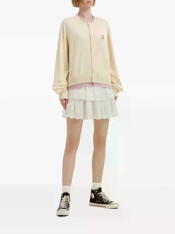 FINGERCROXX Layered Cardigan With Logo Embroidery