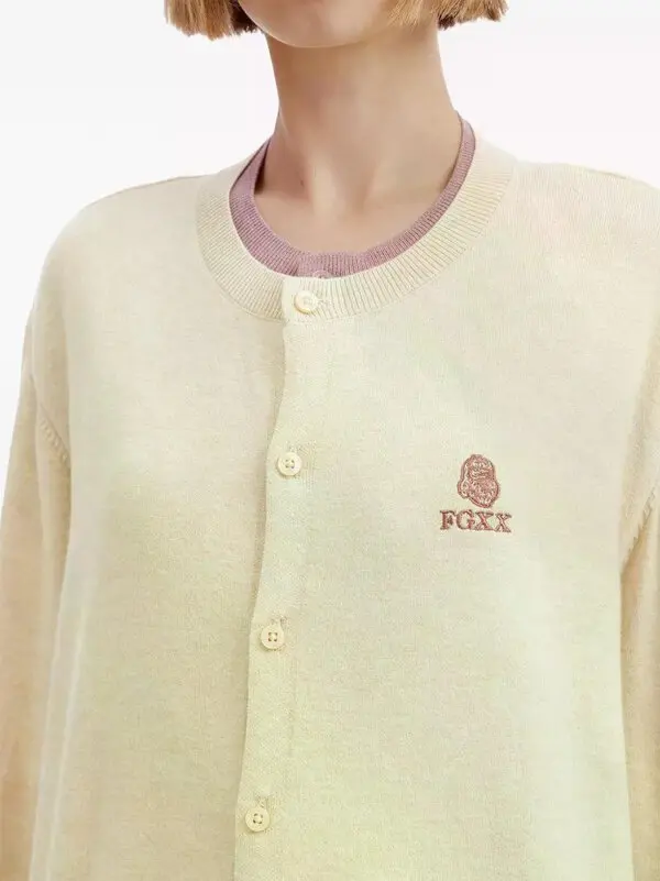 FINGERCROXX Layered Cardigan With Logo Embroidery