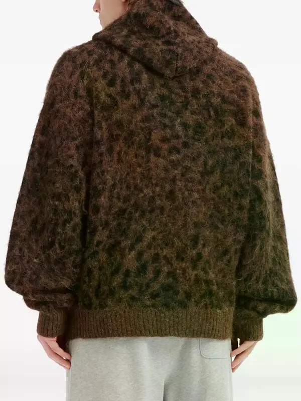FIVE CM Leopard-pattern Zip-up Hoodie
