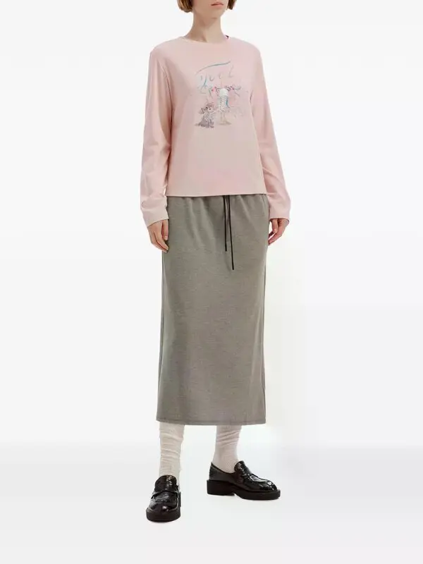 TOUT A COUP Drawstring Waist Midi Skirt