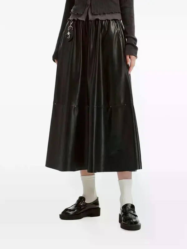MUSIUM DIV. Flared Midi Skirt With Heart Charm