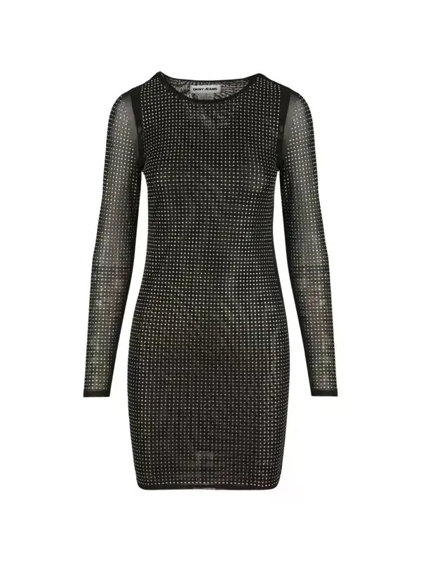 Dkny Stud-embellished Mesh Mini Dress