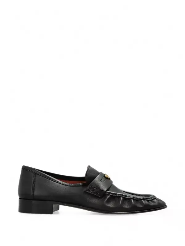 Chloé Letti Heart-motif Leather Loafers - Black