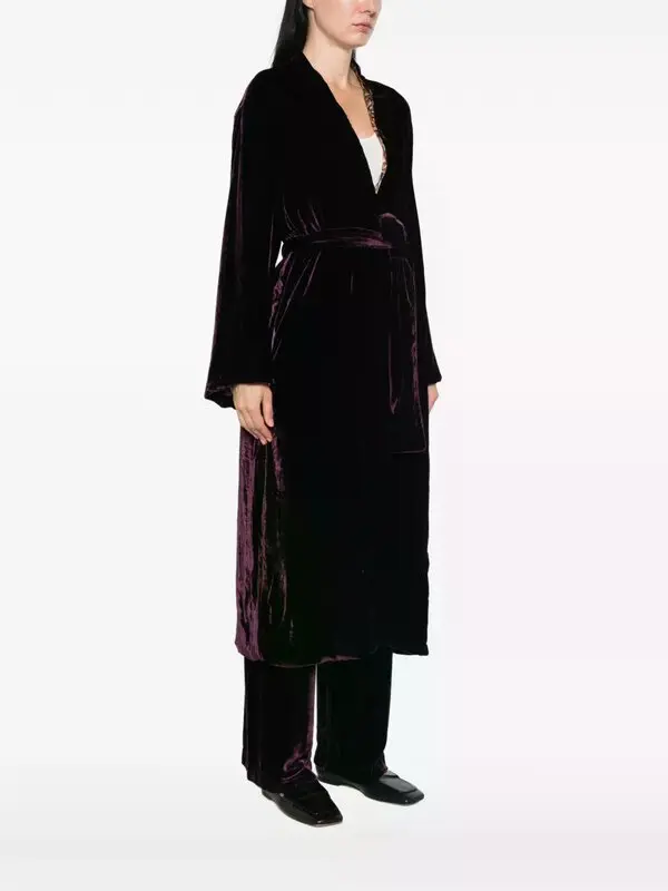 WHYCI Velvet Belted Coat