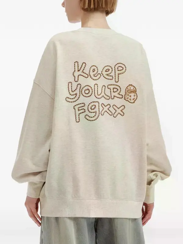 FINGERCROXX Logo-embroidered Cotton Sweatshirt