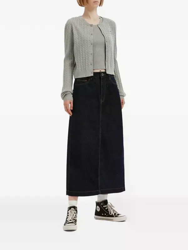 CHOCOOLATE Cable-knit Embroidered Cardigan