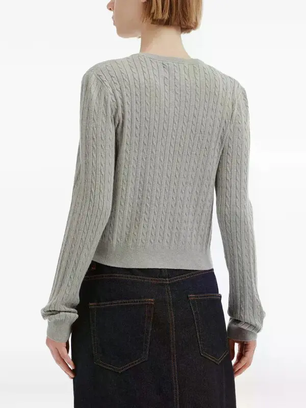 CHOCOOLATE Cable-knit Embroidered Cardigan