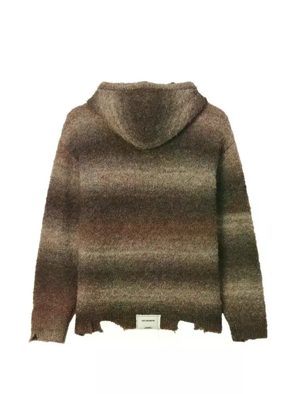 FIVE CM Distressed Ombré-effect Zip-up Hoodie