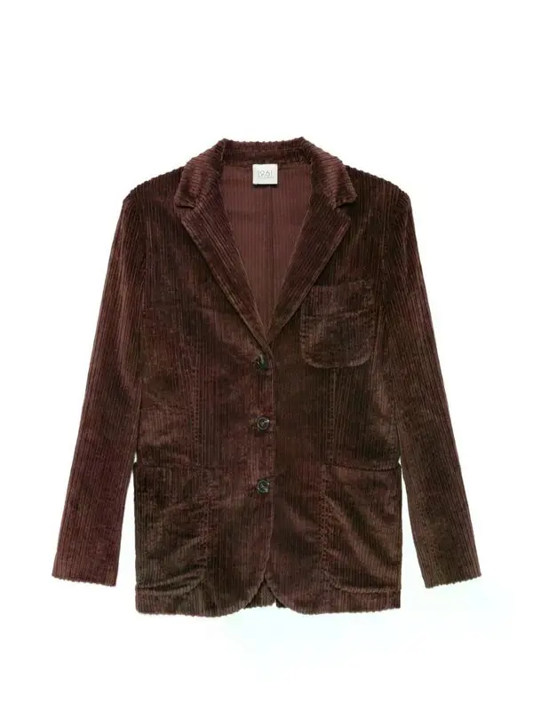 19.61 MILANO Corduroy Single-breasted Coat - Brown